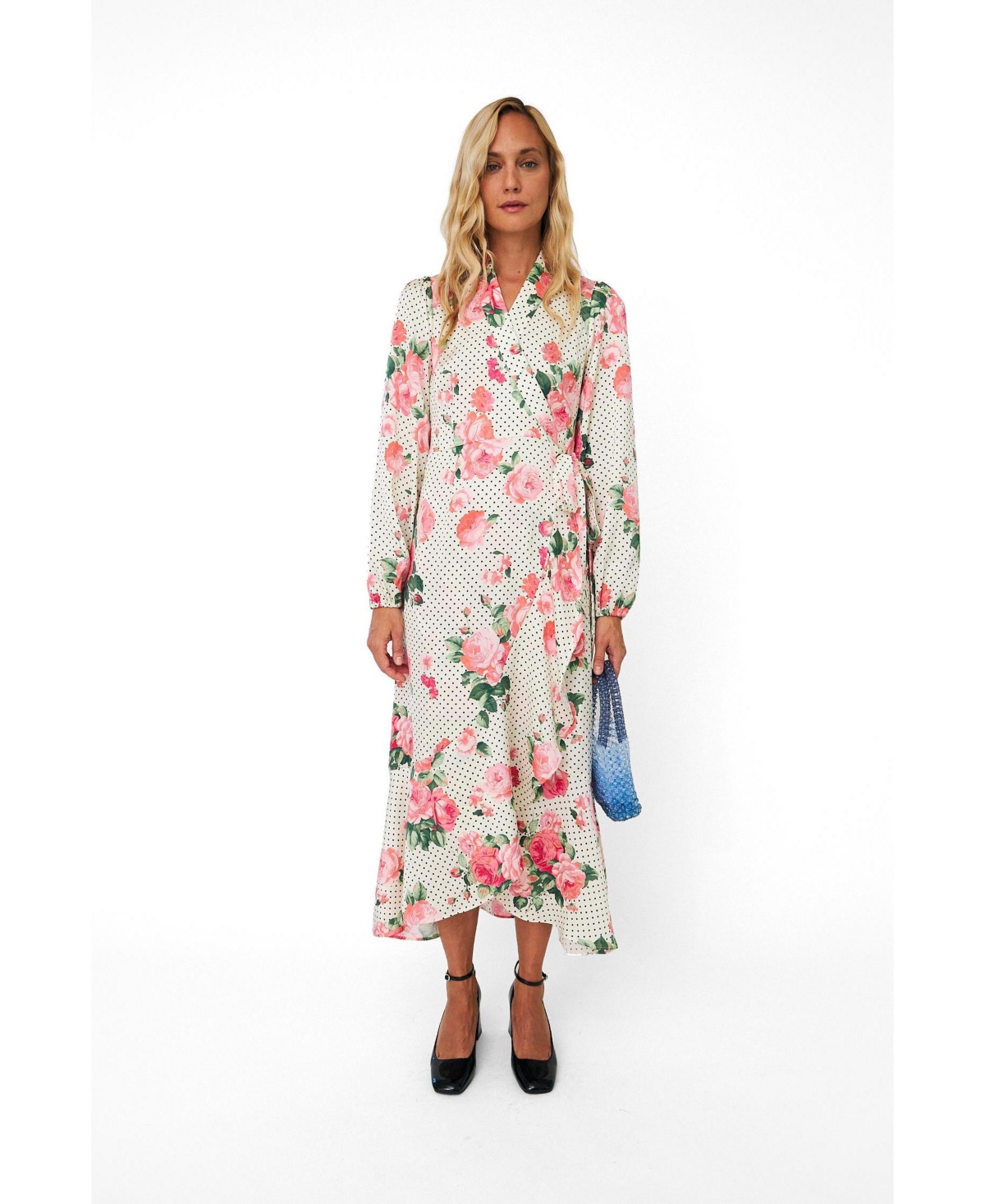 Click here for Cras Womens Lara Fit & Flare Polka Dot Midi Dress... prices