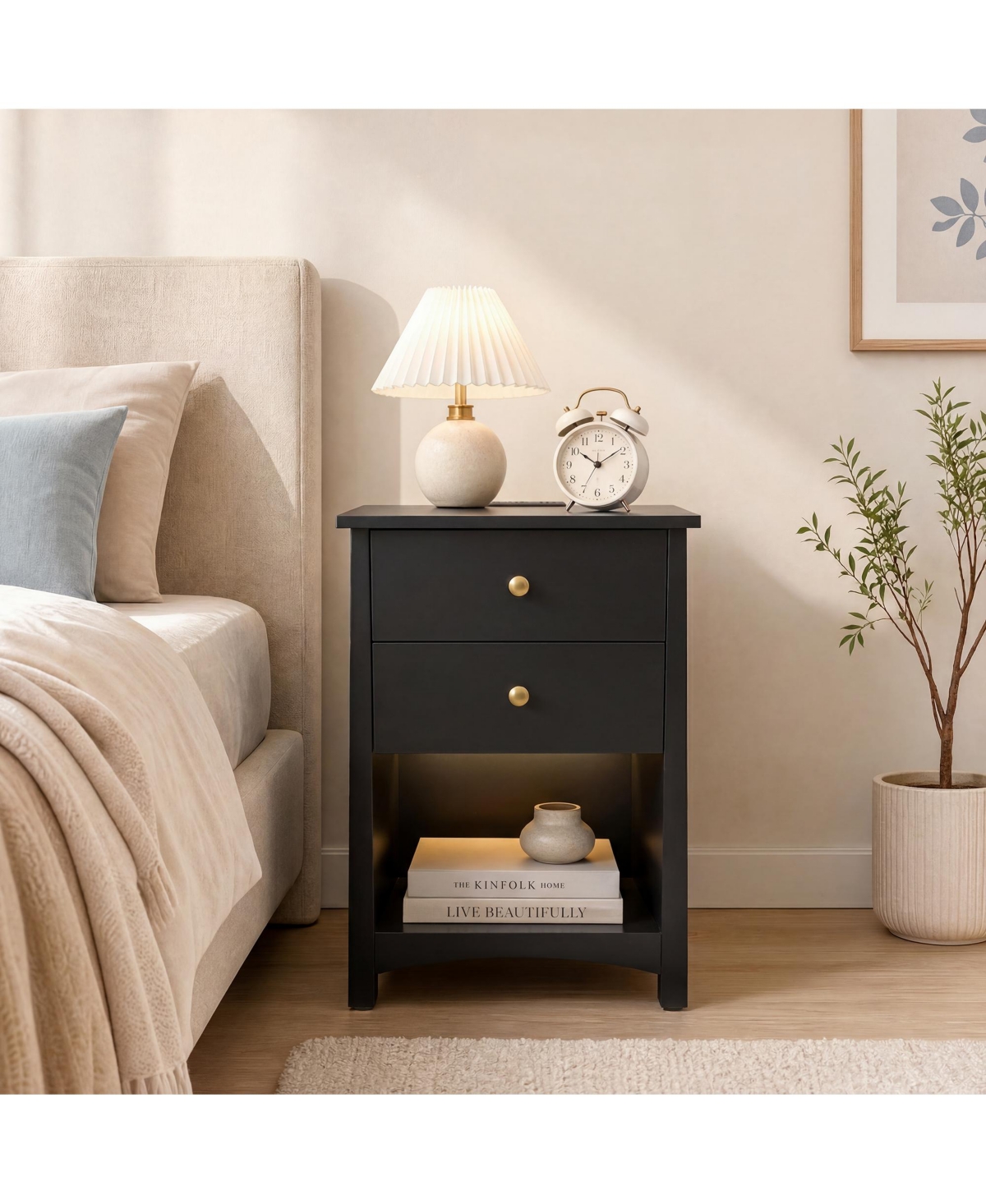 Click here for homfan Nightstand with Power Outlets | Open Storag... prices