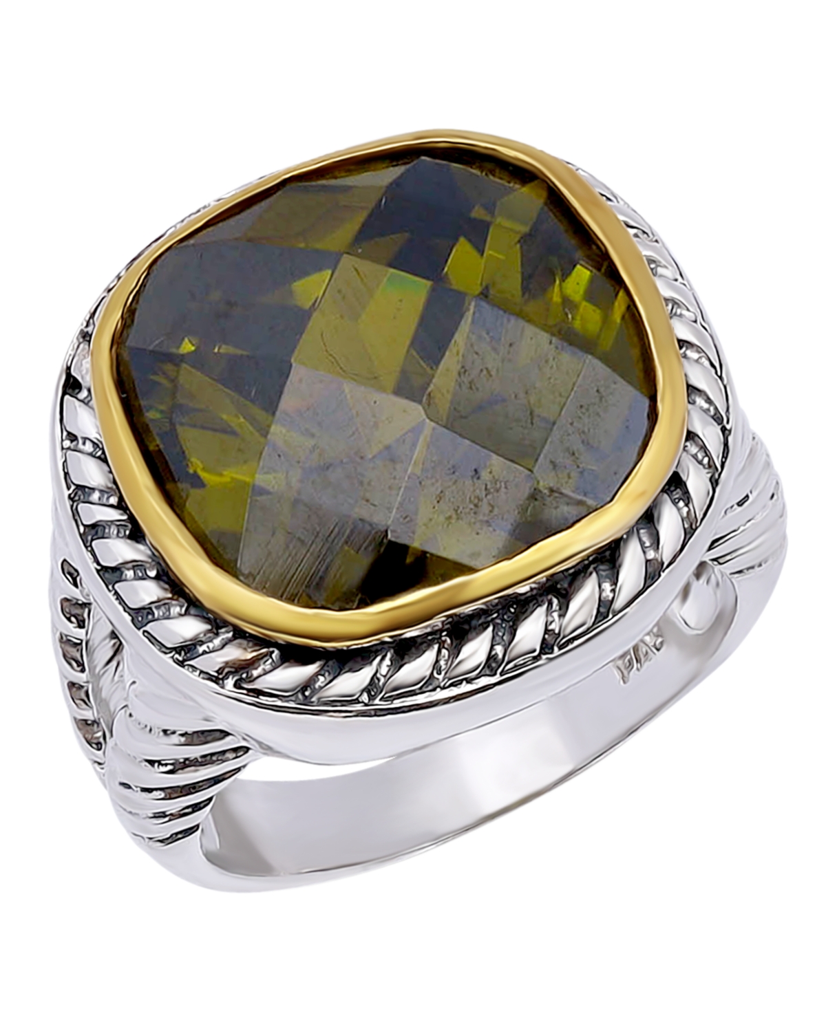Click here for Macys Cushion Cut Bezel Olivine Cubic Zirconia Oxi... prices