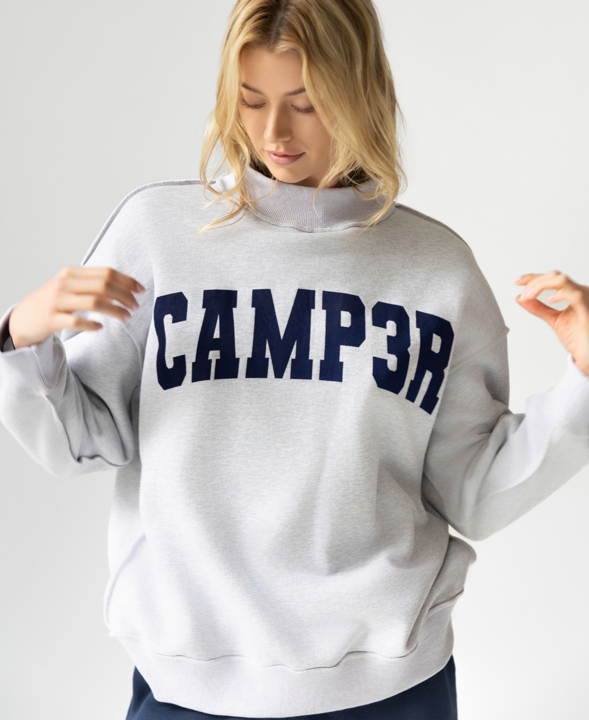 Click here for The Happy Camp3r Womens Reversible Mock Neck Sweat... prices