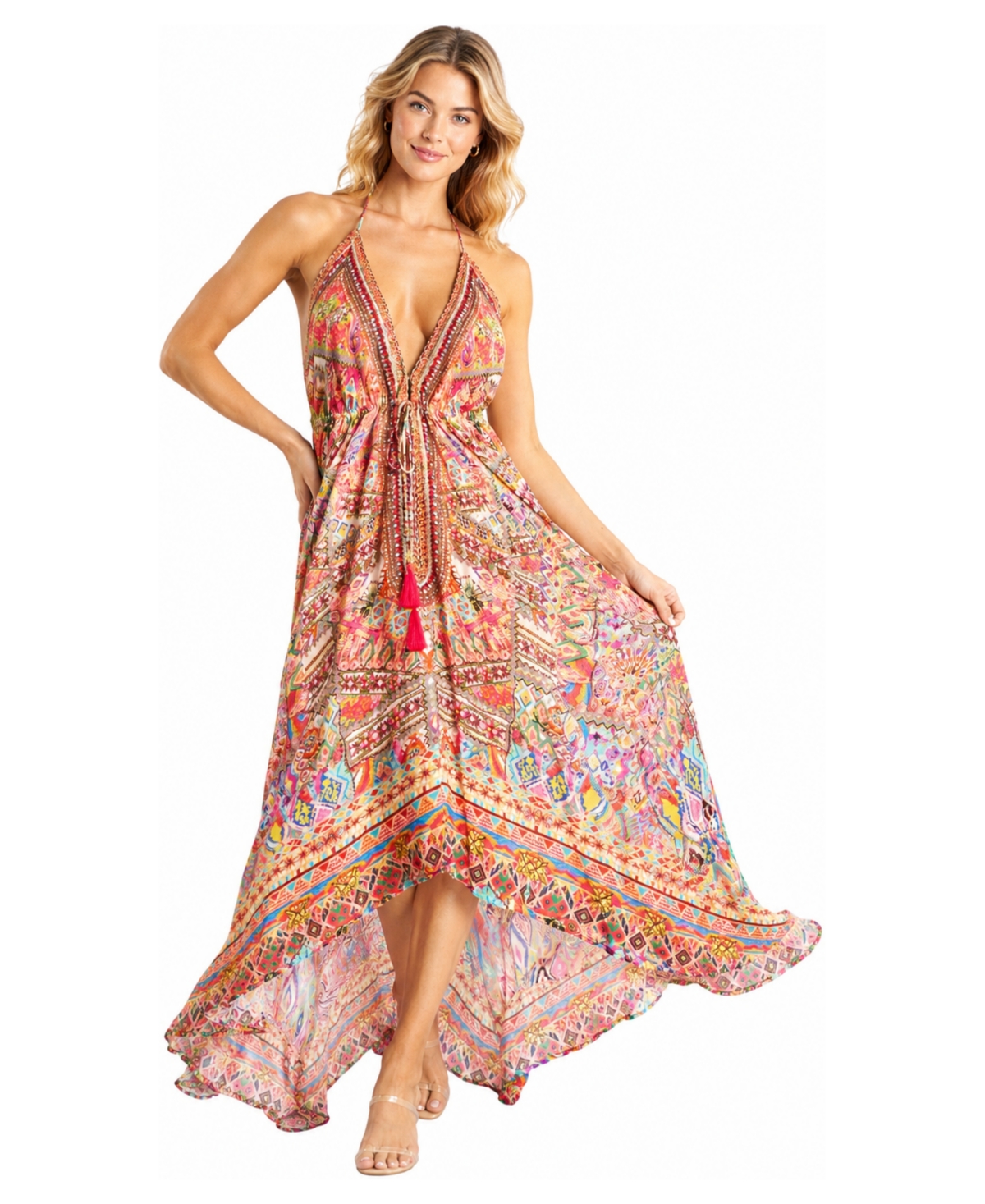 Click here for La Moda Clothing Womens Halter-Plunge High-Low Max... prices