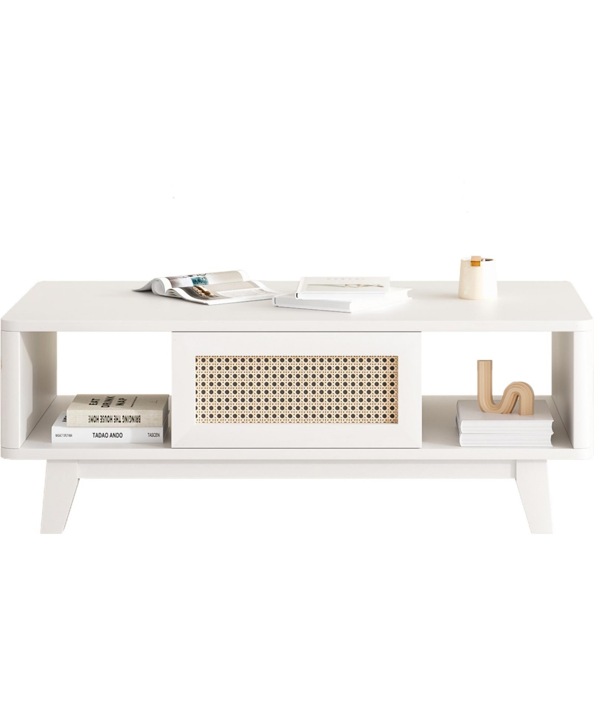 Click here for Flynama Mid-Century Square Coffee Table with Ratta... prices