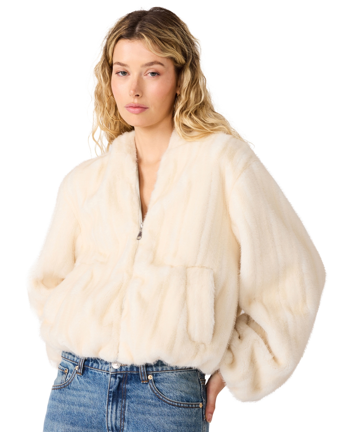 Click here for Steve Madden Womens Carmilla Hooded Faux-Fur Cropp... prices
