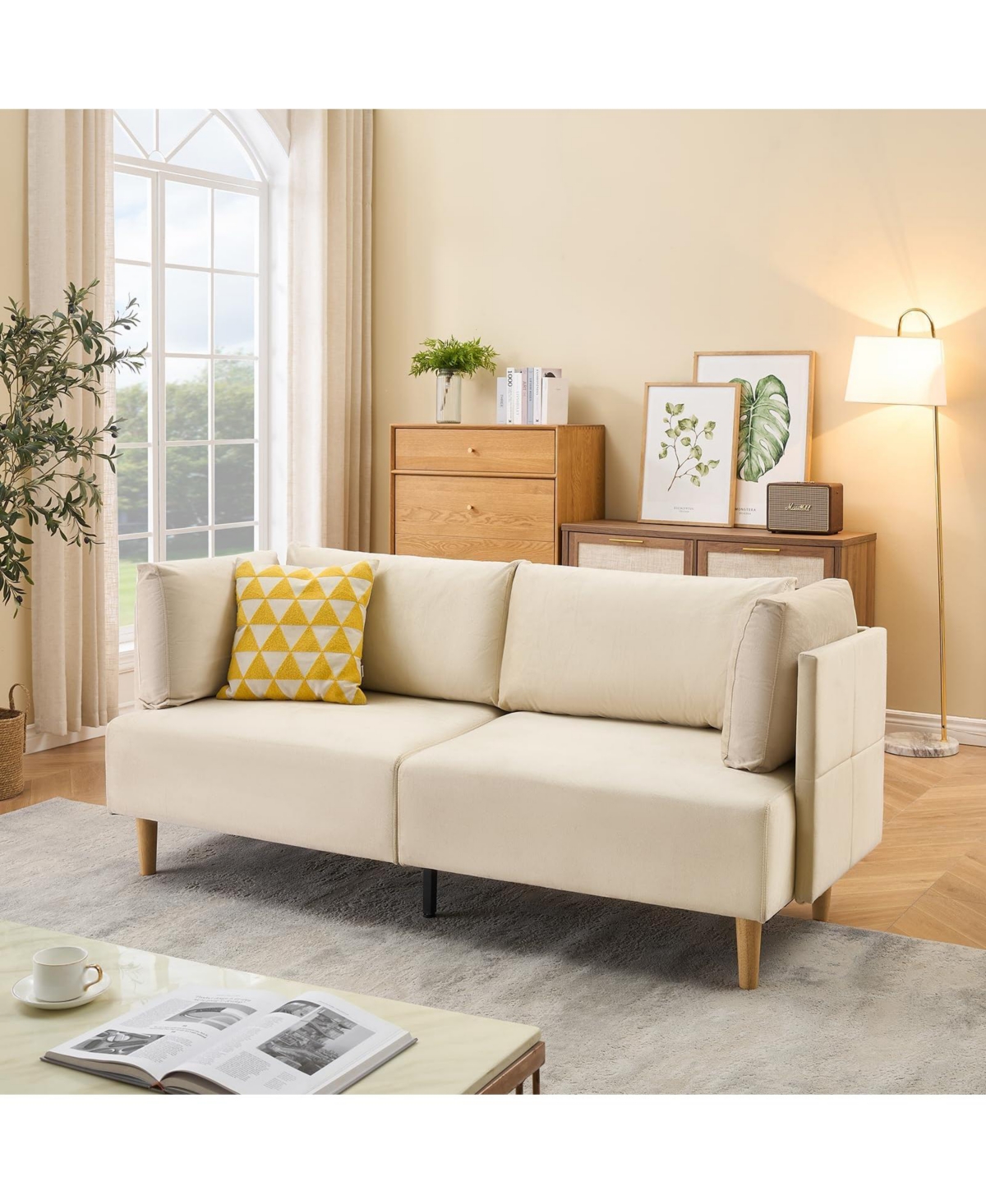 Click here for homfan 2 Seater Velvet Loveseat with Deep Seat and... prices