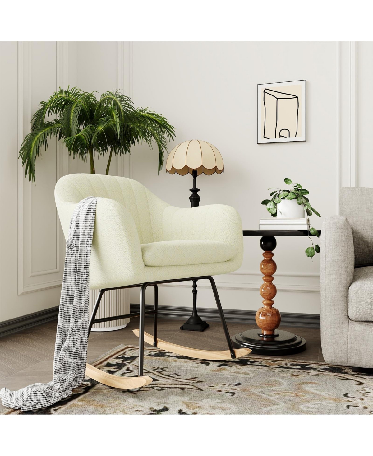 Click here for homfan Comfortable Chenille Upholstered Rocking Ch... prices