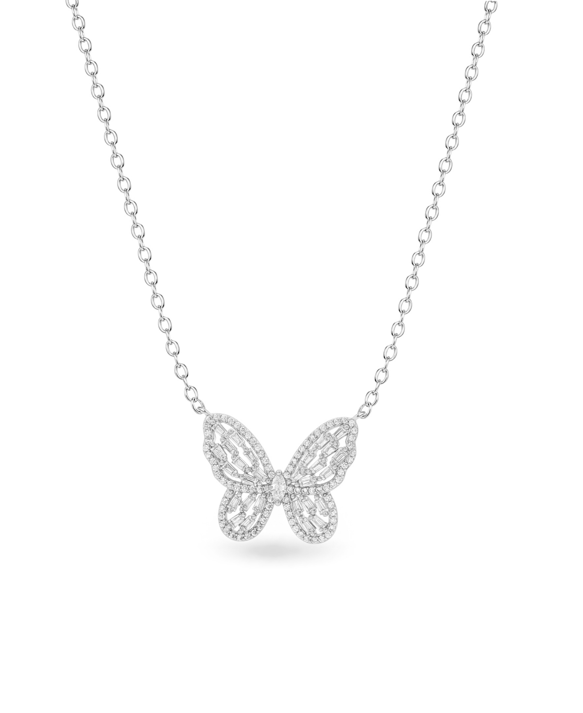 Click here for Macys Fine Silver-Plated Cubic Zirconia Butterfly... prices
