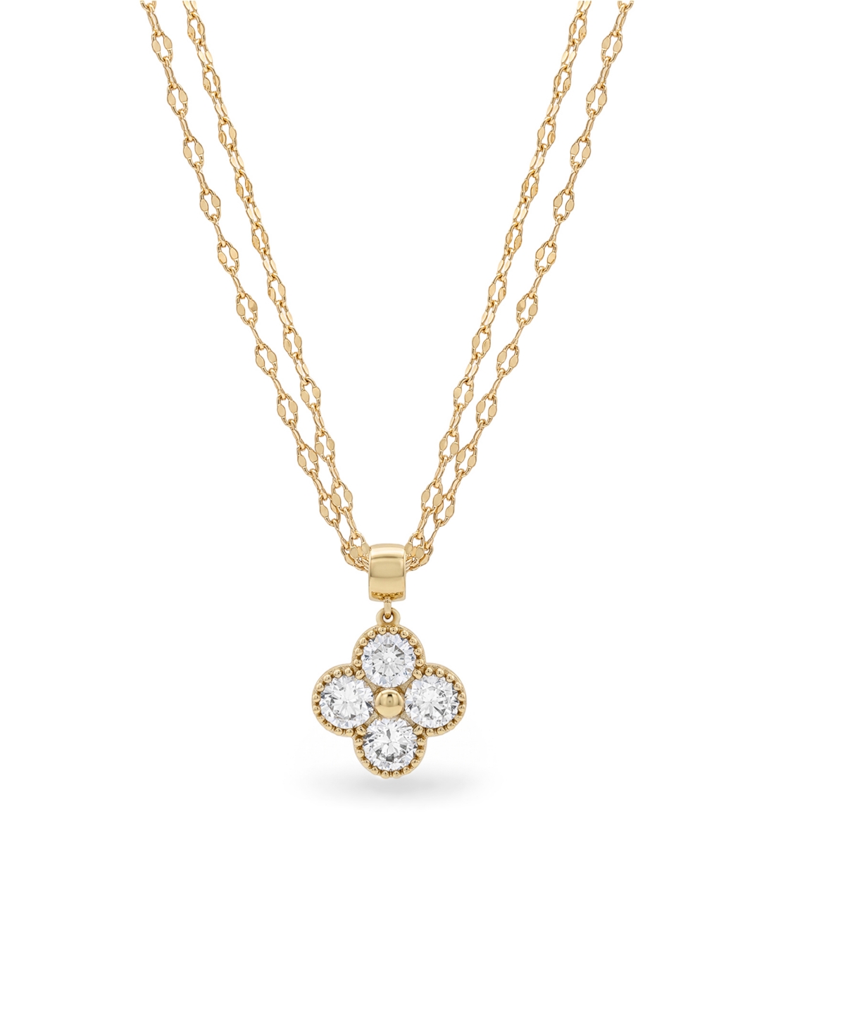 Click here for Macys 18k Gold-Plated Cubic Clover on Double Butte... prices