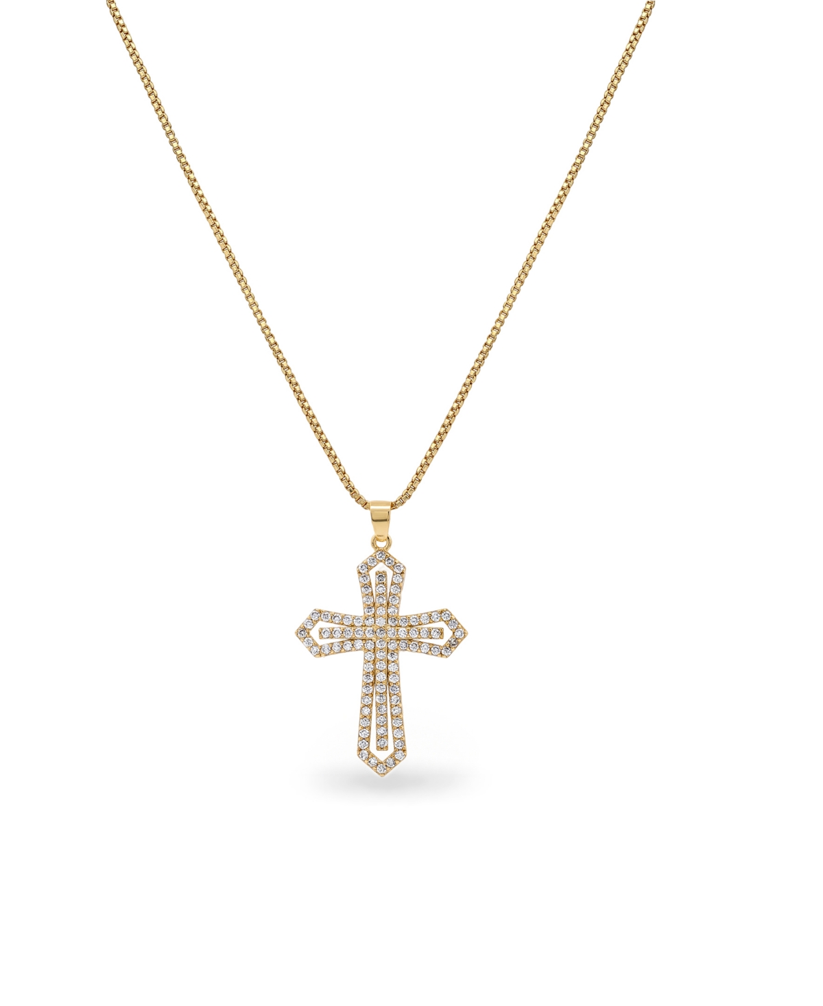 Click here for Macys 18k Gold-Plated Cubic Zirconia Cross on Box... prices