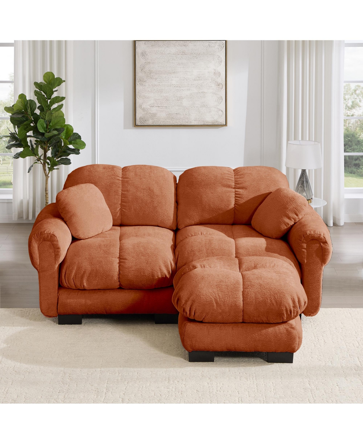 Click here for Boyel Living Chenille Cloud L-Shaped Loveseat Sofa... prices