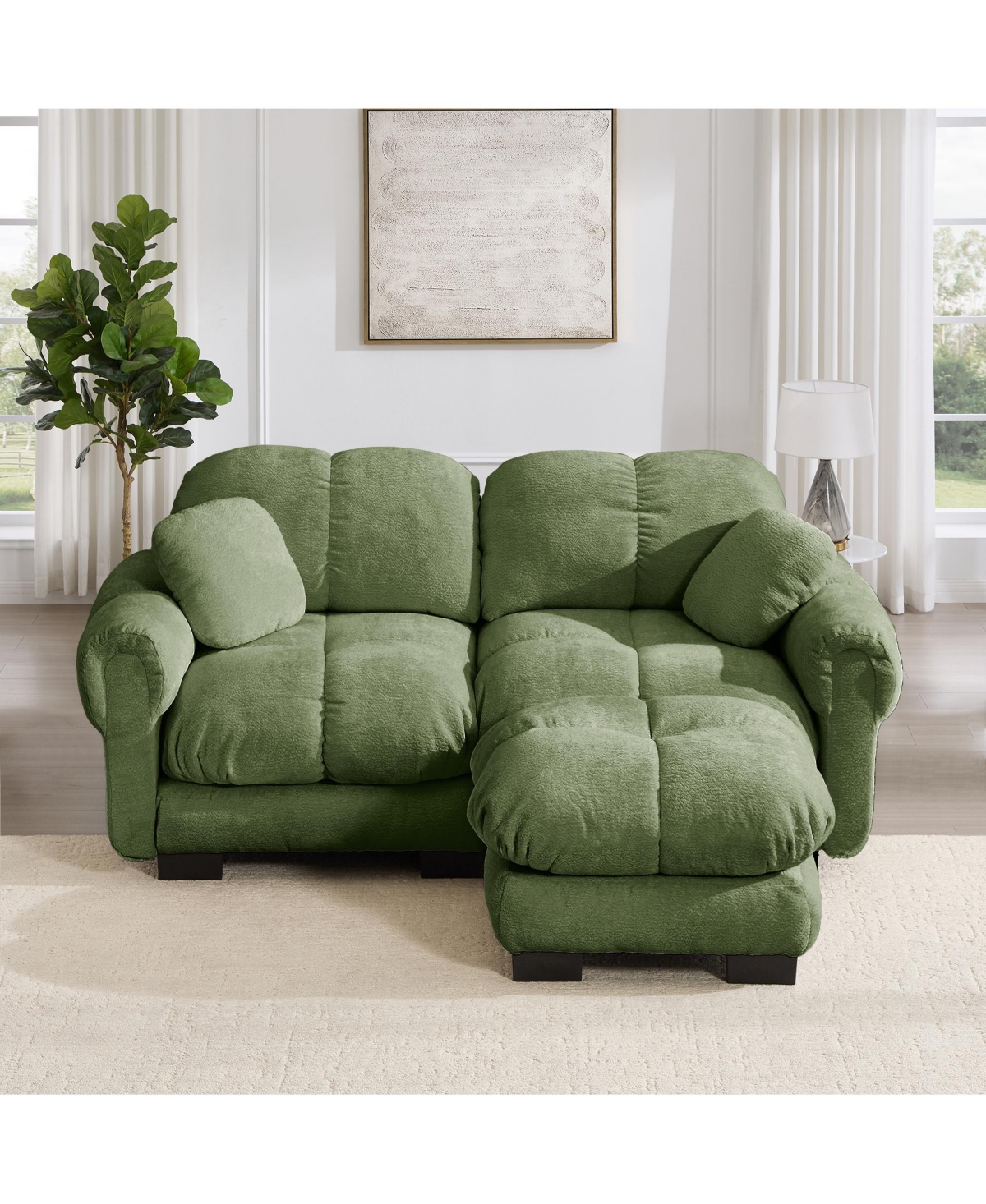 Click here for Boyel Living Chenille Cloud L-Shaped Loveseat Sofa... prices