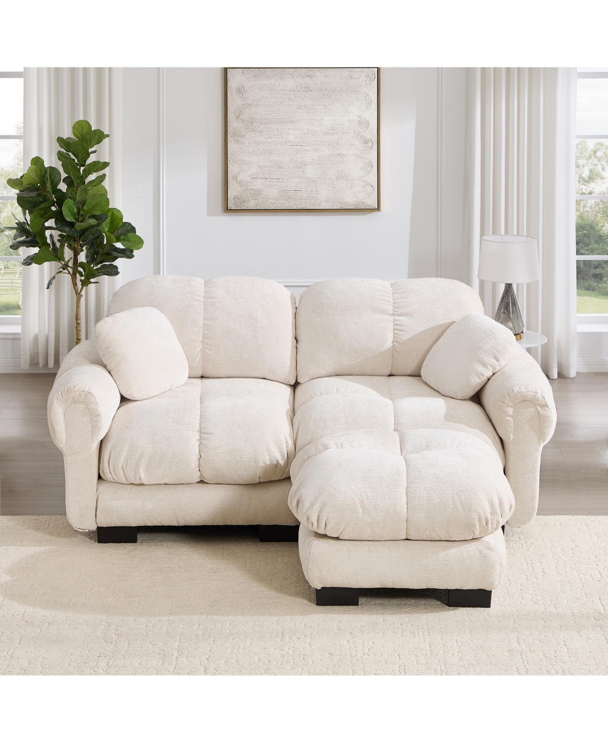 Click here for Boyel Living Chenille Cloud L-Shaped Loveseat Sofa... prices