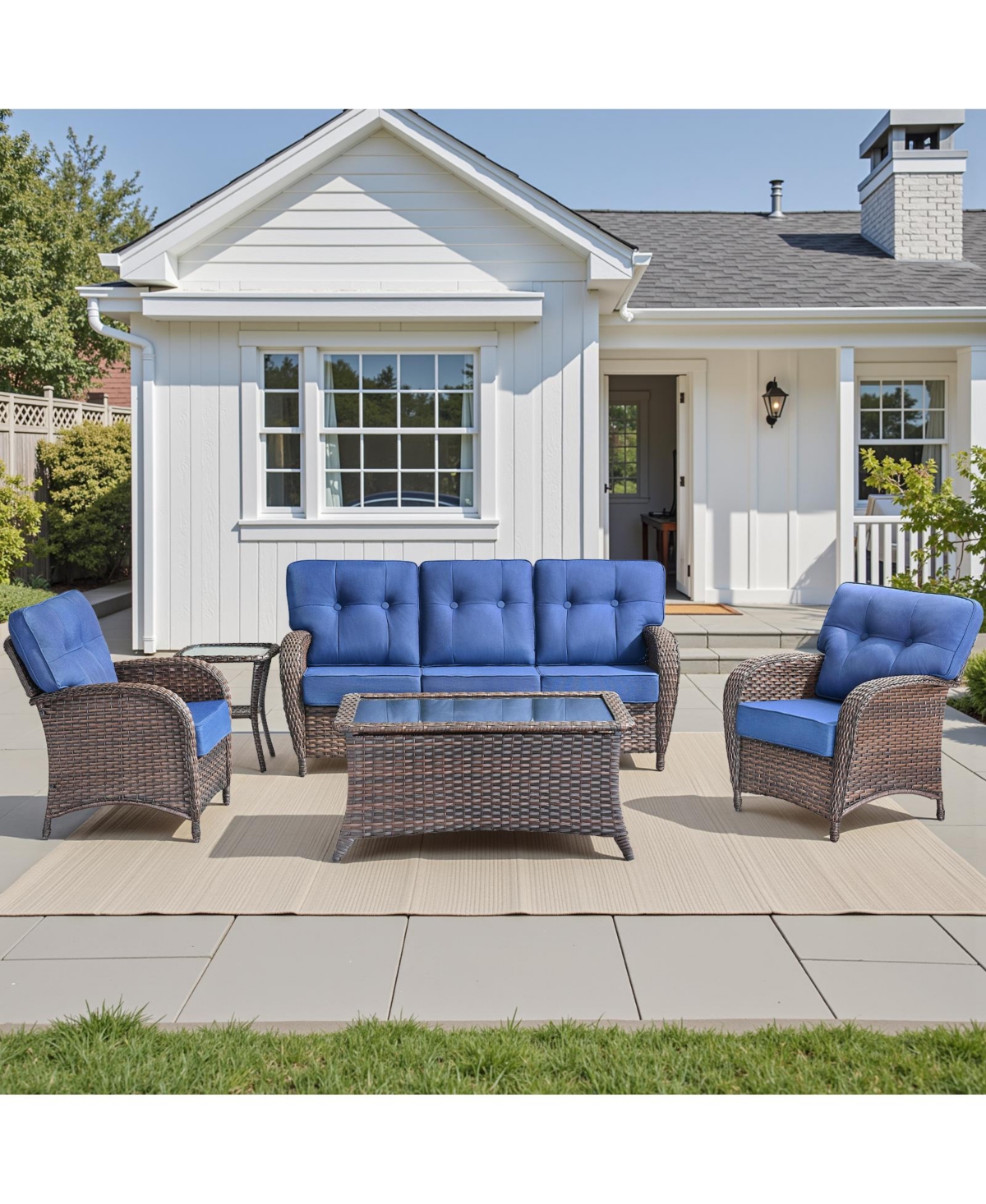 Click here for Pocassy 5 Pieces Patio Furniture Set  Outdoor Wick... prices