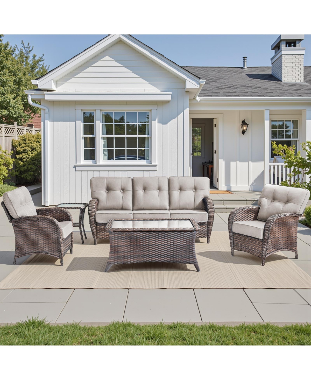 Click here for Pocassy 5 Pieces Patio Furniture Set  Outdoor Wick... prices