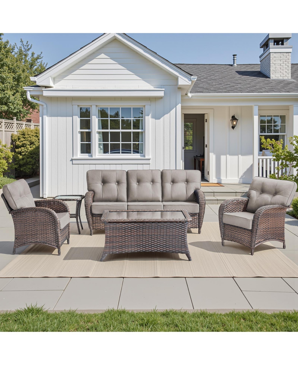 Click here for Pocassy 5 Pieces Patio Furniture Set  Outdoor Wick... prices