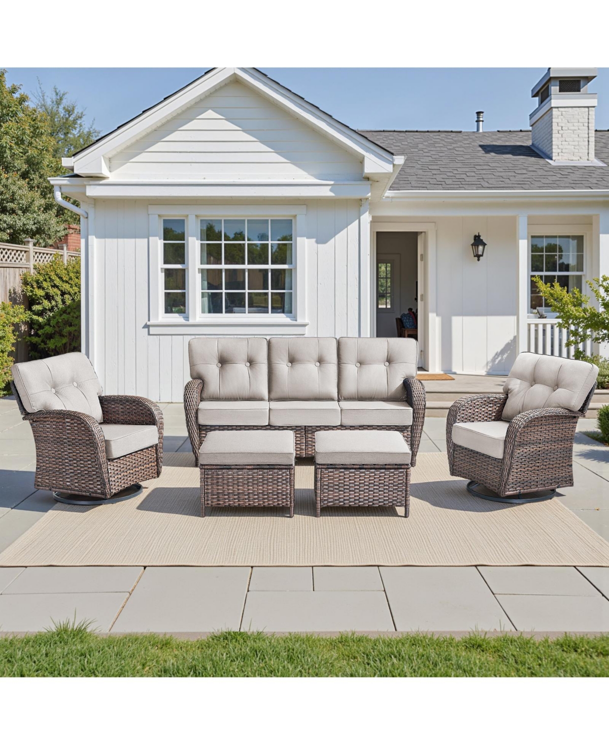 Click here for Pocassy 5Piece Patio Furniture Set  Outdoor Wicker... prices