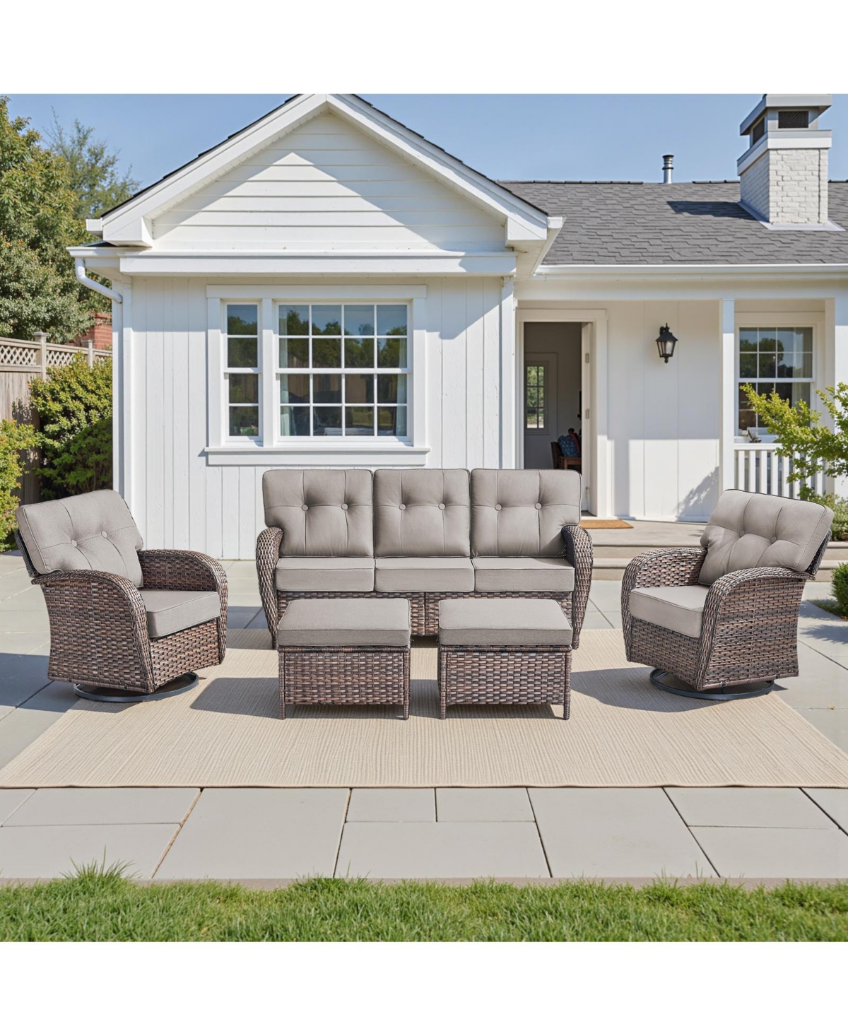 Click here for Pocassy 5Piece Patio Furniture Set  Outdoor Wicker... prices