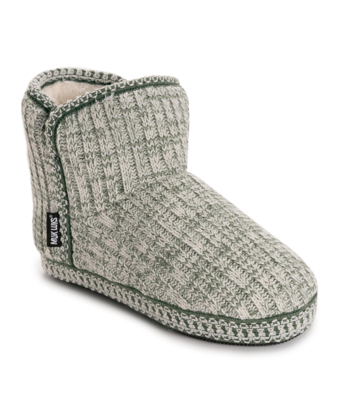 Click here for Muk Luks Womens Leigh Bootie Slippers - Green prices