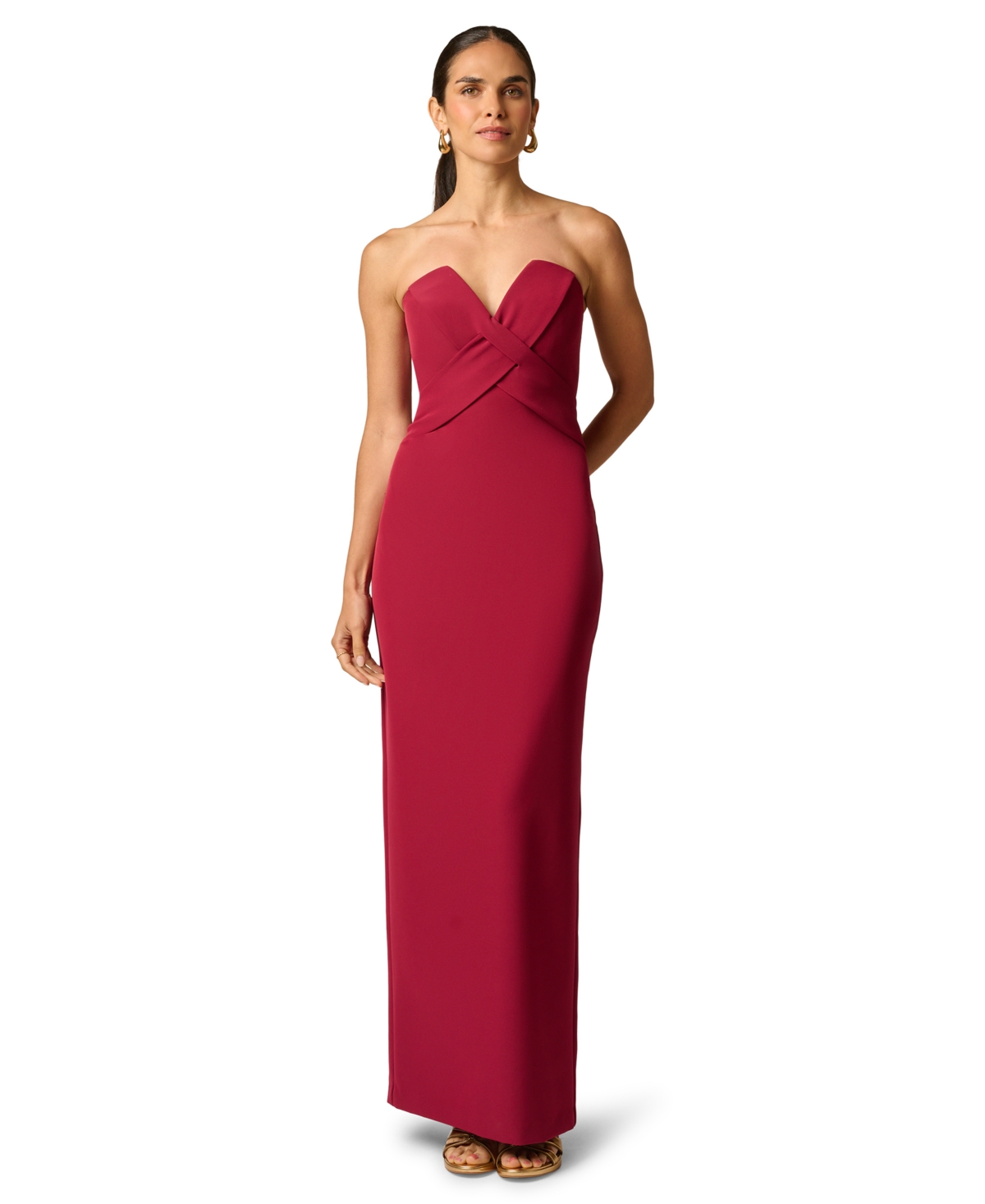 Click here for Adrianna Womens Stretch Strapless Crepe Long Dress... prices