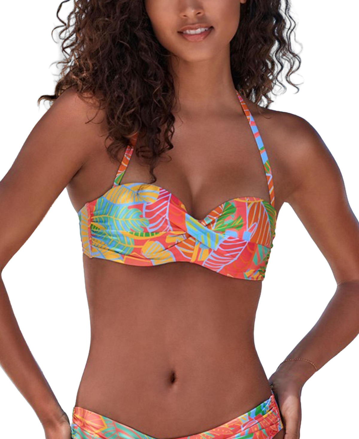Click here for Lascana Womens Tropical Print Bandeau Bikini Swims... prices