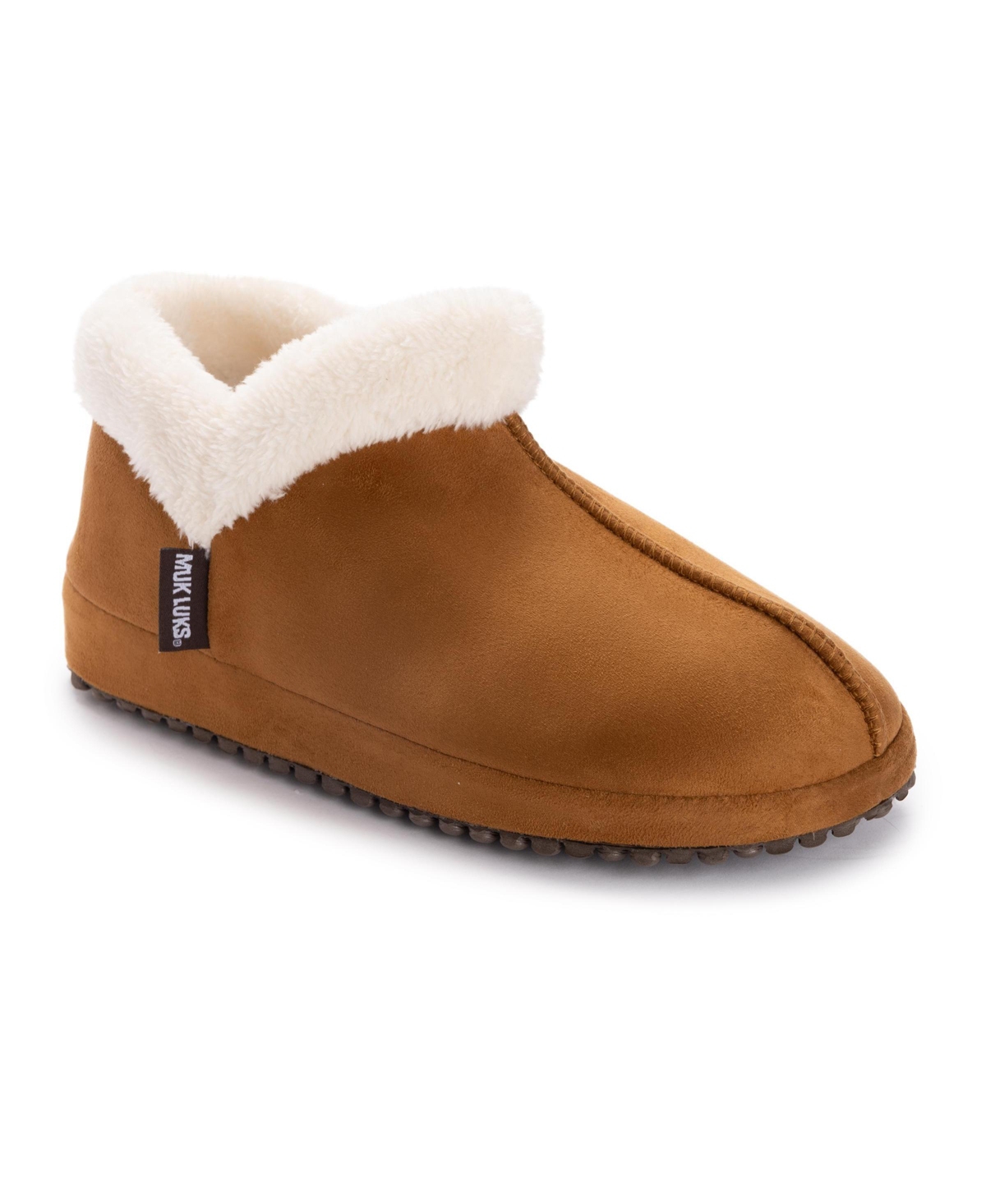 Click here for Muk Luks Womens Down Time Bootie Slippers - Tan prices