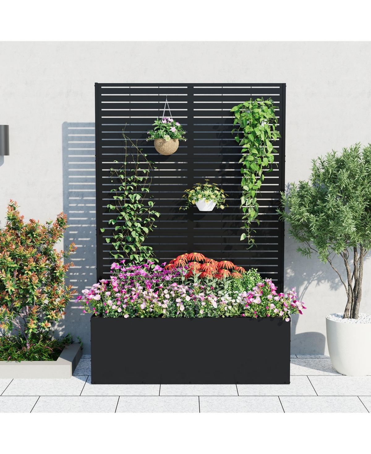 Click here for 46.5W x 15.7D x 71H Metal Trellis with Planter Box... prices