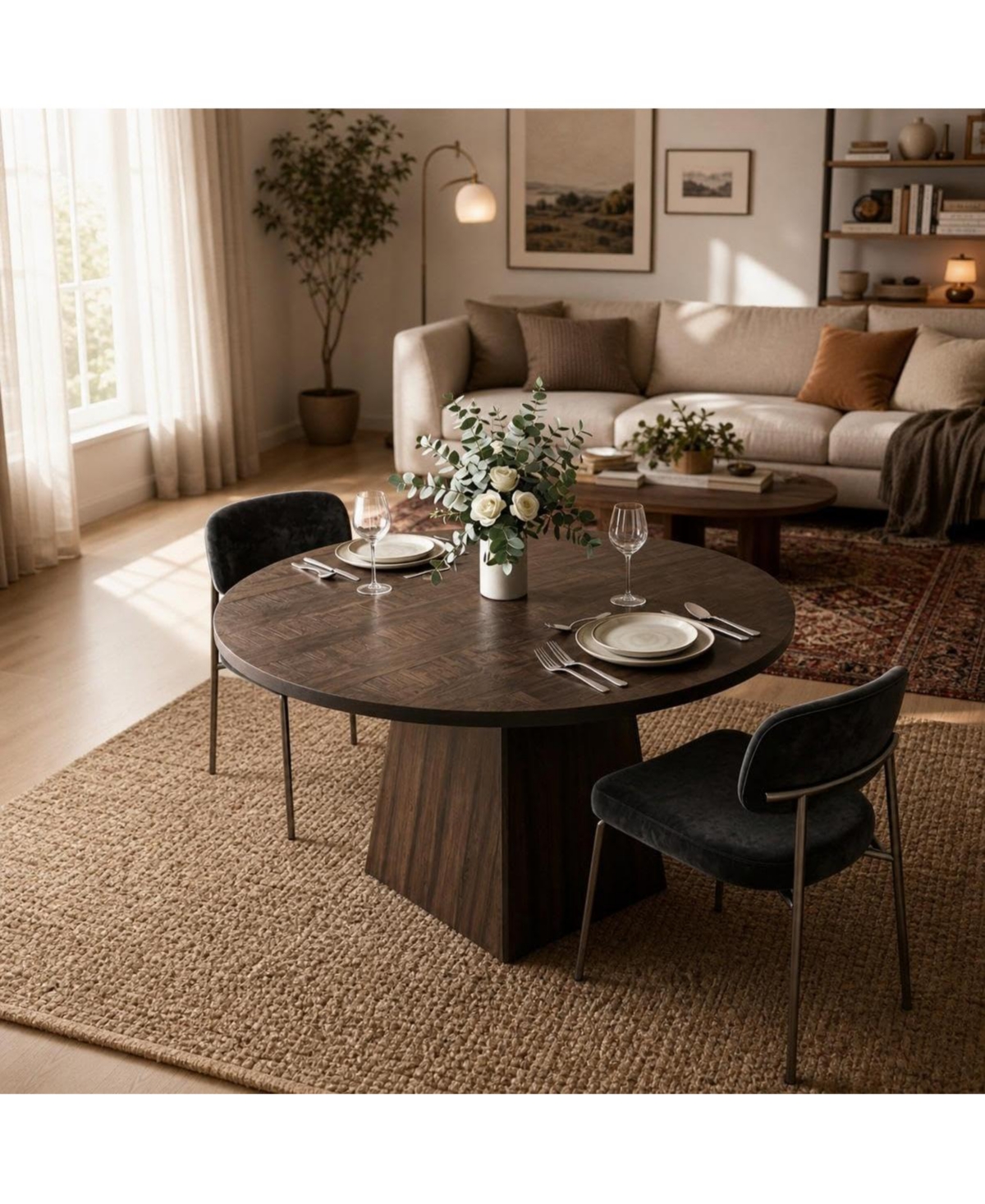 Click here for 47-Inch Round Pedestal Dining Table  Seats 4-6  Br... prices