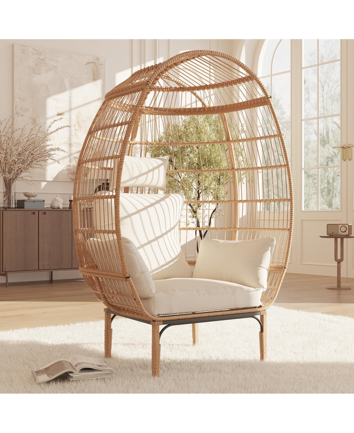 Click here for Wicker Egg Chair  Oversized Indoor Outdoor Lounge... prices