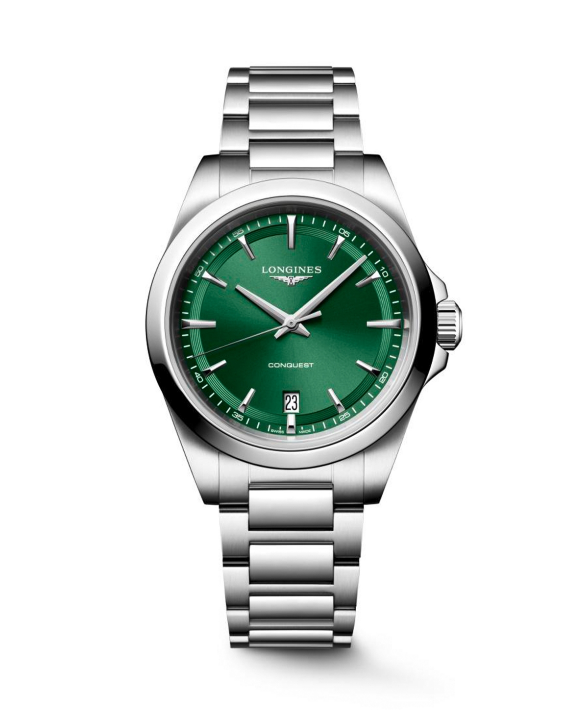 Click here for Longines Mens Conquest Silver Stainless Steel Stra... prices