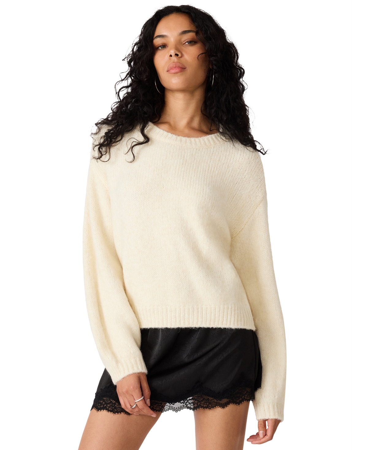 Click here for Steve Madden Womens Carmen Crewneck Fuzzy-Knit Swe... prices