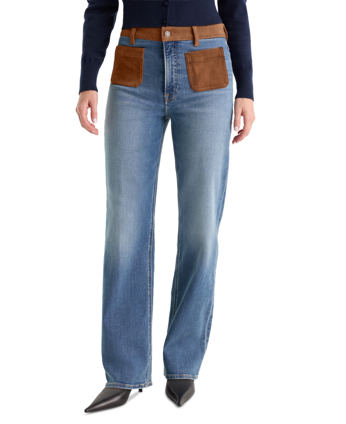 Click here for Good American Petite True Straight High-Waisted St... prices