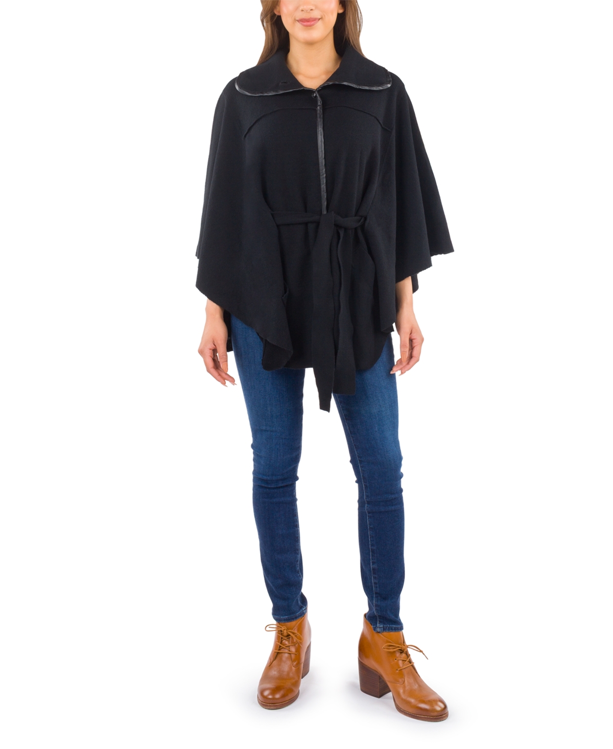 Click here for Patricia Nash Womens Self Tie Cape - Black prices