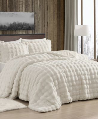 Click here for Alpine Cabin Bubble Faux Fur 3 Piece Comforter Set... prices