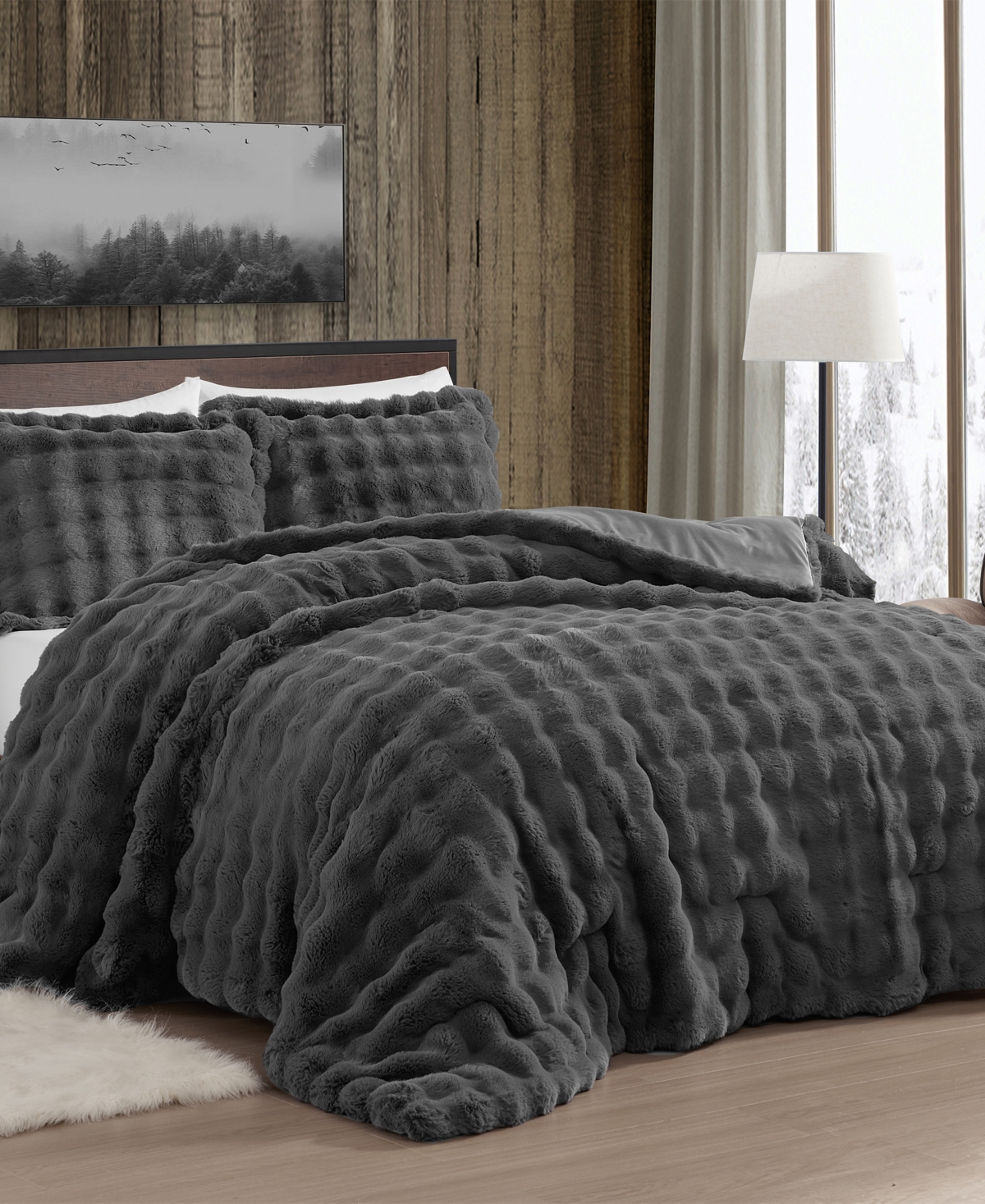 Click here for Alpine Cabin Bubble Faux Fur 3-Piece Comforter Set... prices