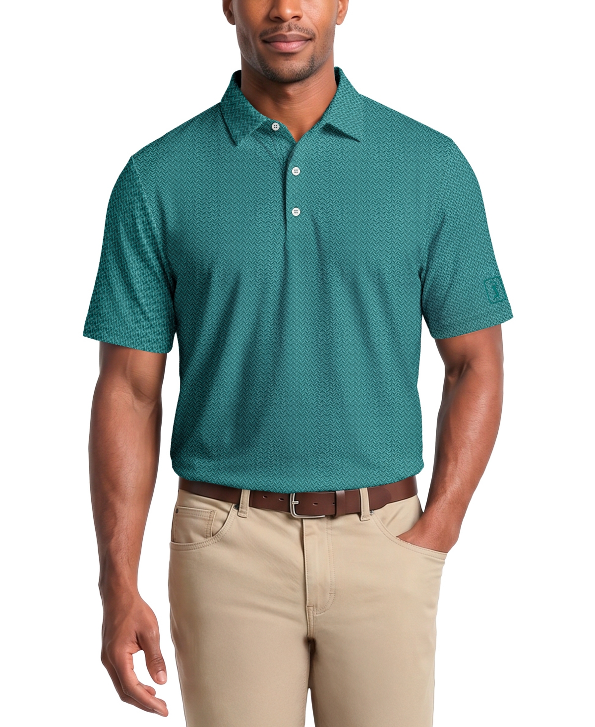 Click here for Pga Tour Mens Herringbone Jacquard Golf Polo Shirt... prices