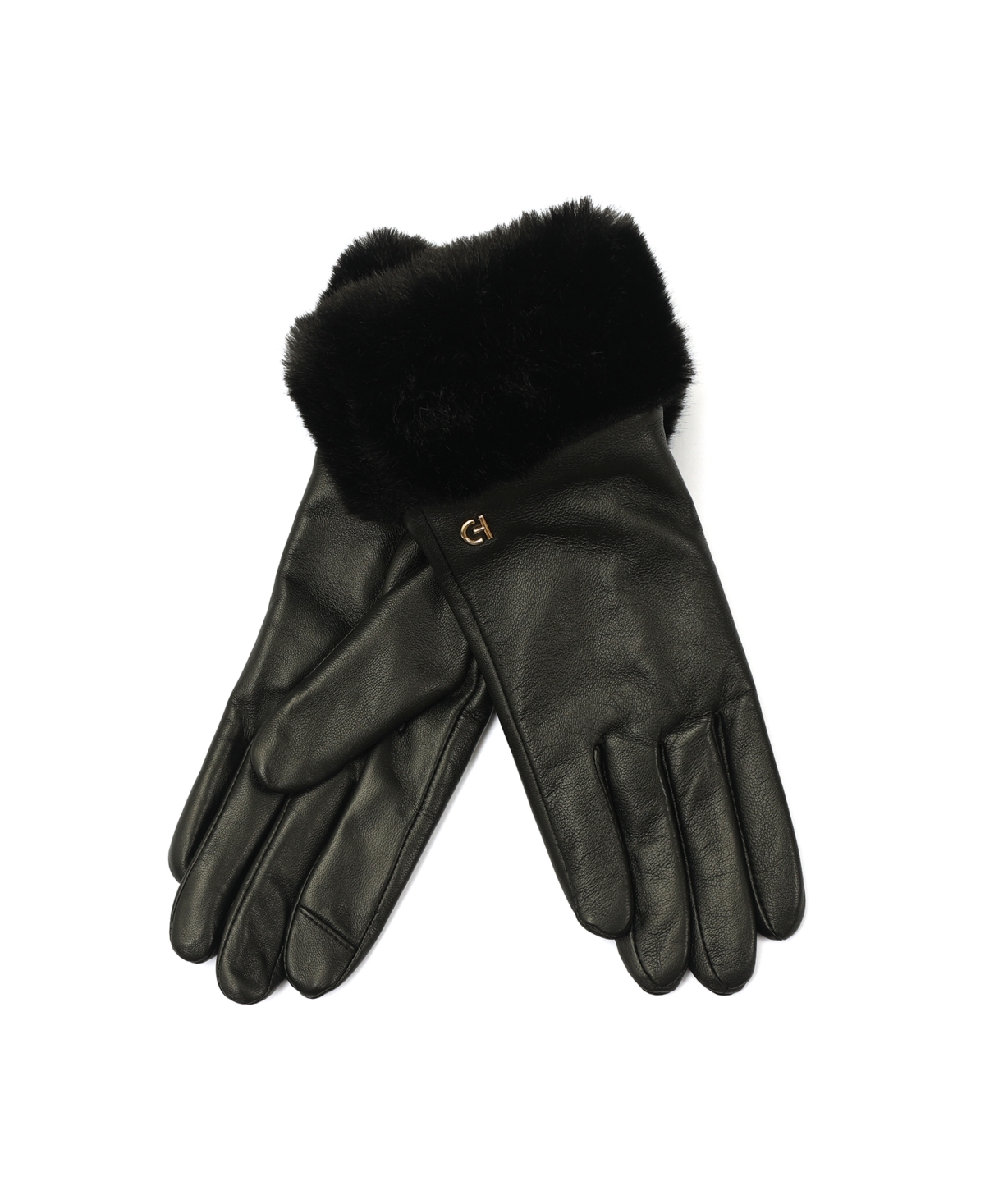 Click here for Cole Haan Womens Faux Fur Cuff Leather Touchscreen... prices