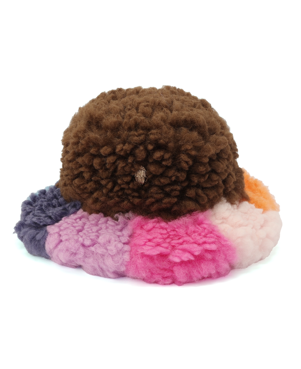 Click here for Kurt Geiger Rainbow Shaggy Faux Fur Bucket Hat - R... prices