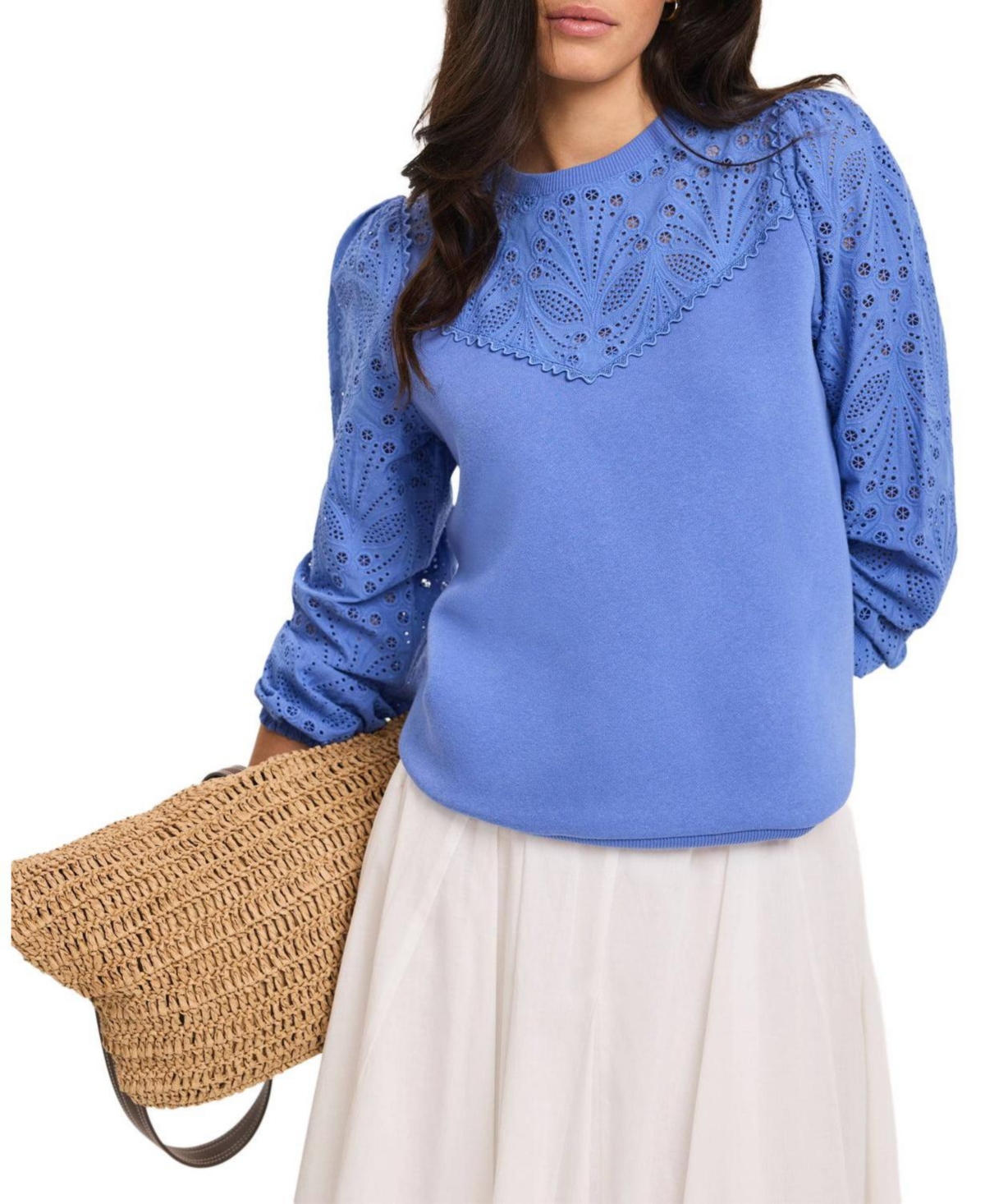 Click here for Mint Velvet Womens Cotton-Blend Broderie Blouson-S... prices