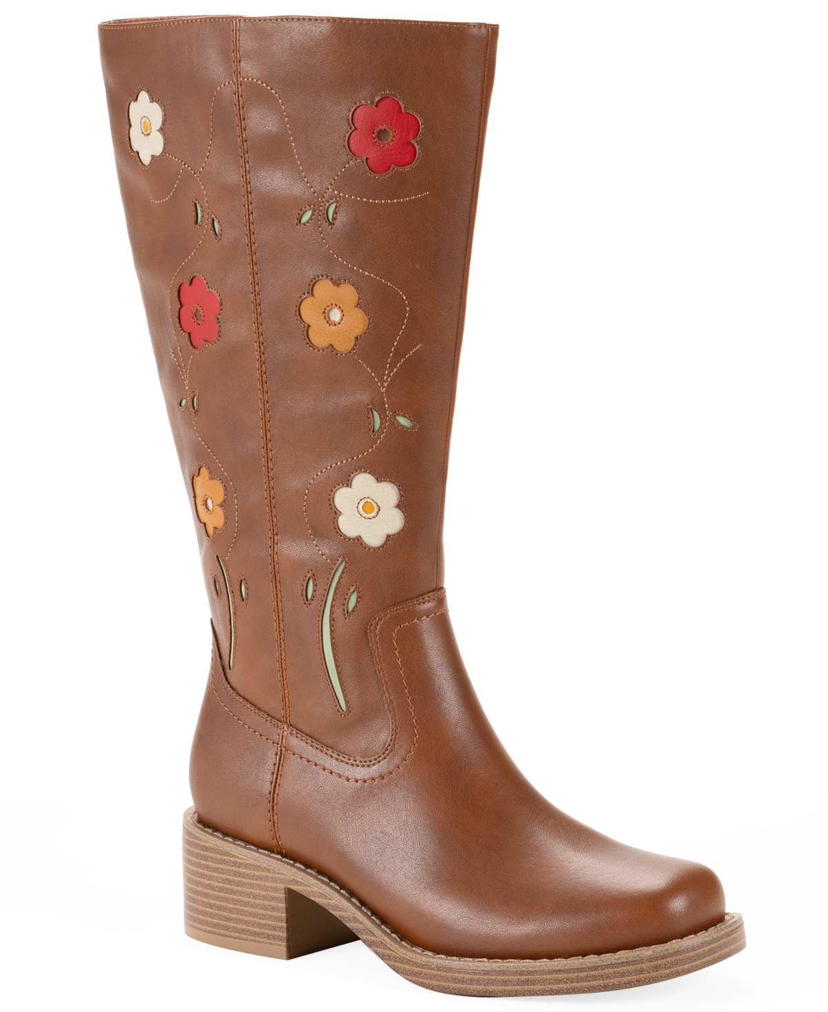 Click here for Wild Pair Womens Warblerr Wide Calf Square Toe Tal... prices