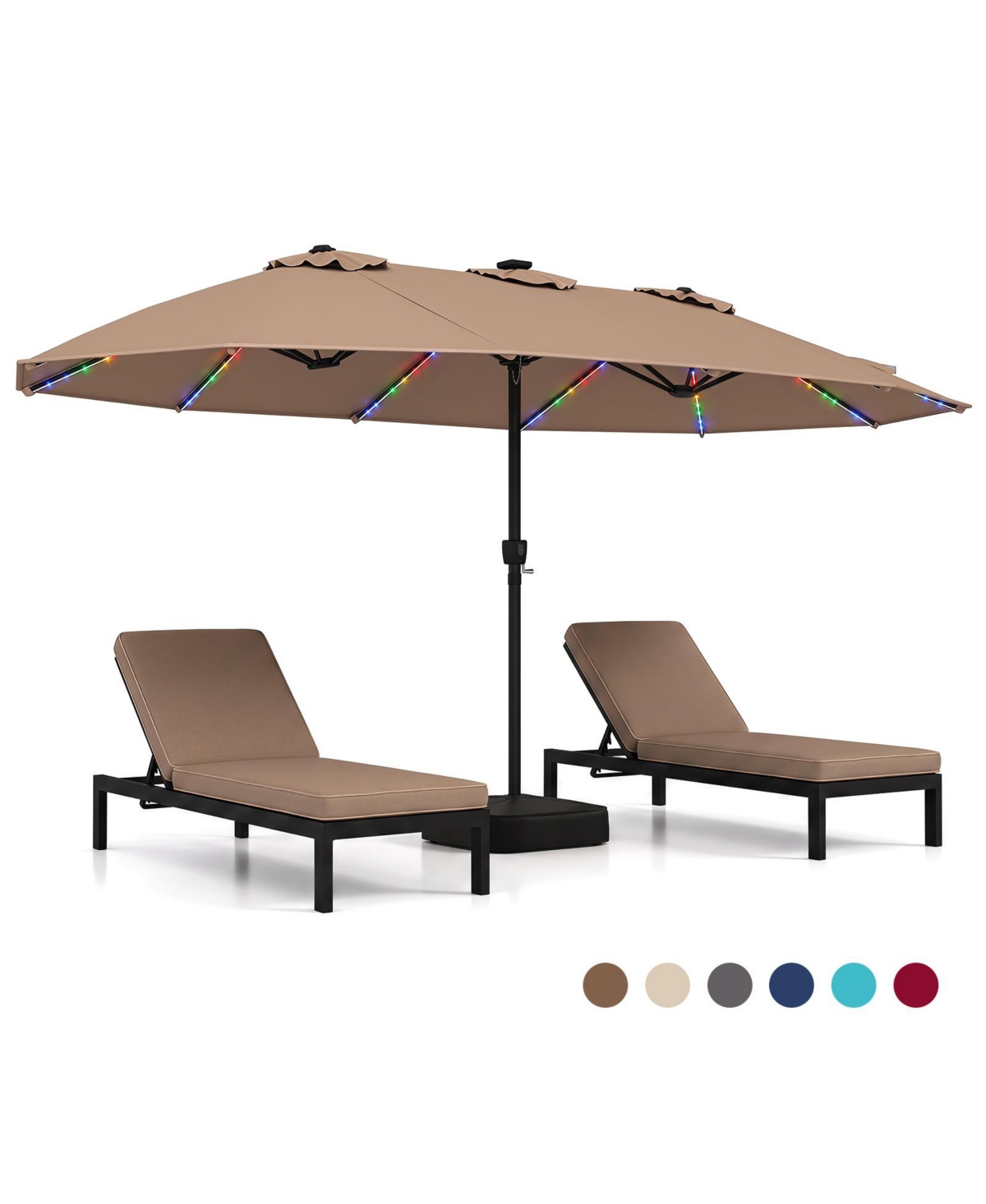 Click here for Gymax 15.5 Feet Extra-Large Patio Umbrella with Ba... prices