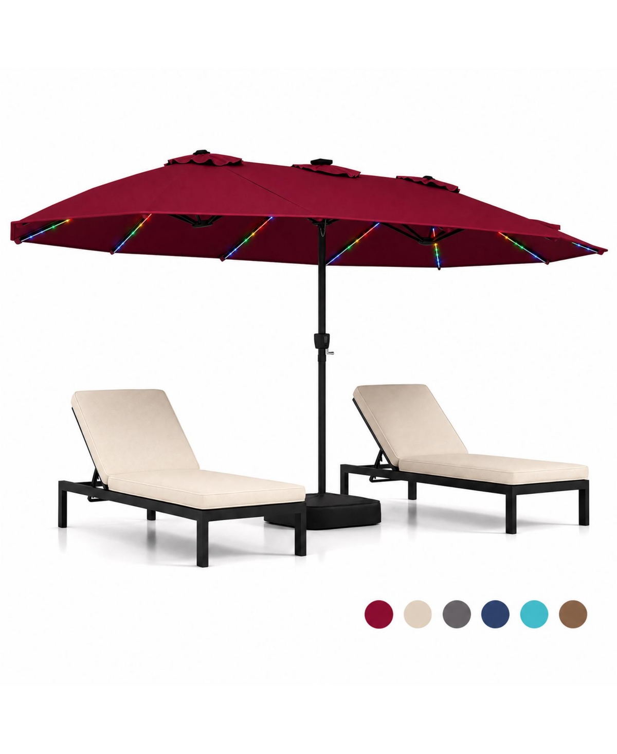 Click here for Gymax 15.5 Feet Extra-Large Patio Umbrella with Ba... prices