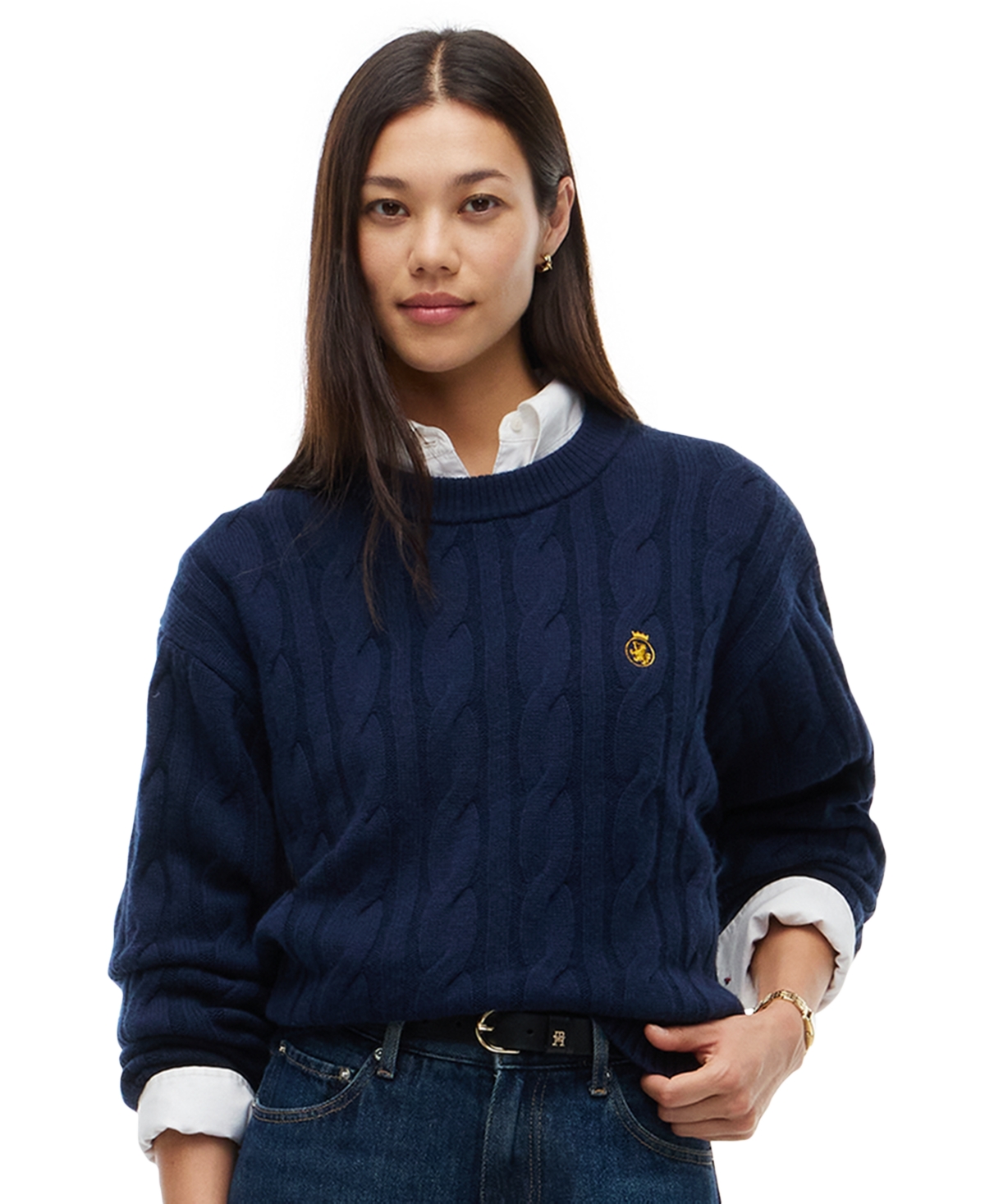 Click here for Tommy Hilfiger Womens American Icons Cable-Knit Cr... prices