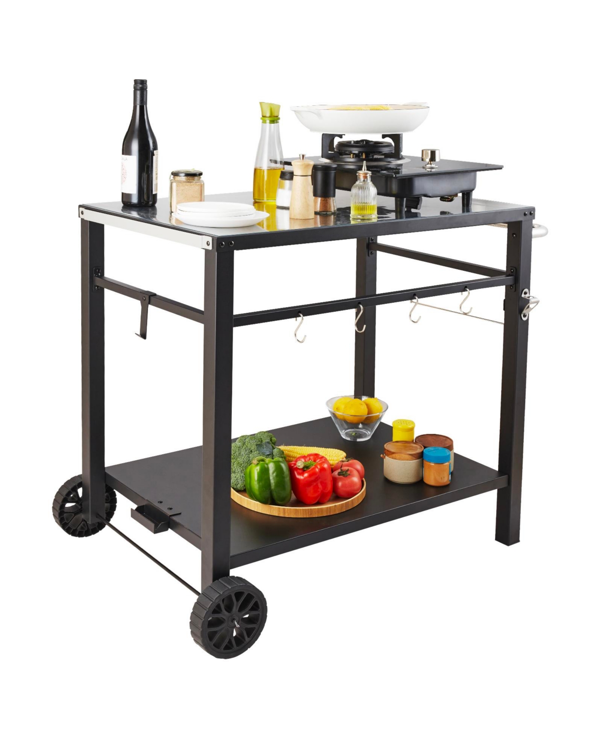 Click here for Vevor Outdoor Grill Dining Cart Double-Shelf Bbq M... prices