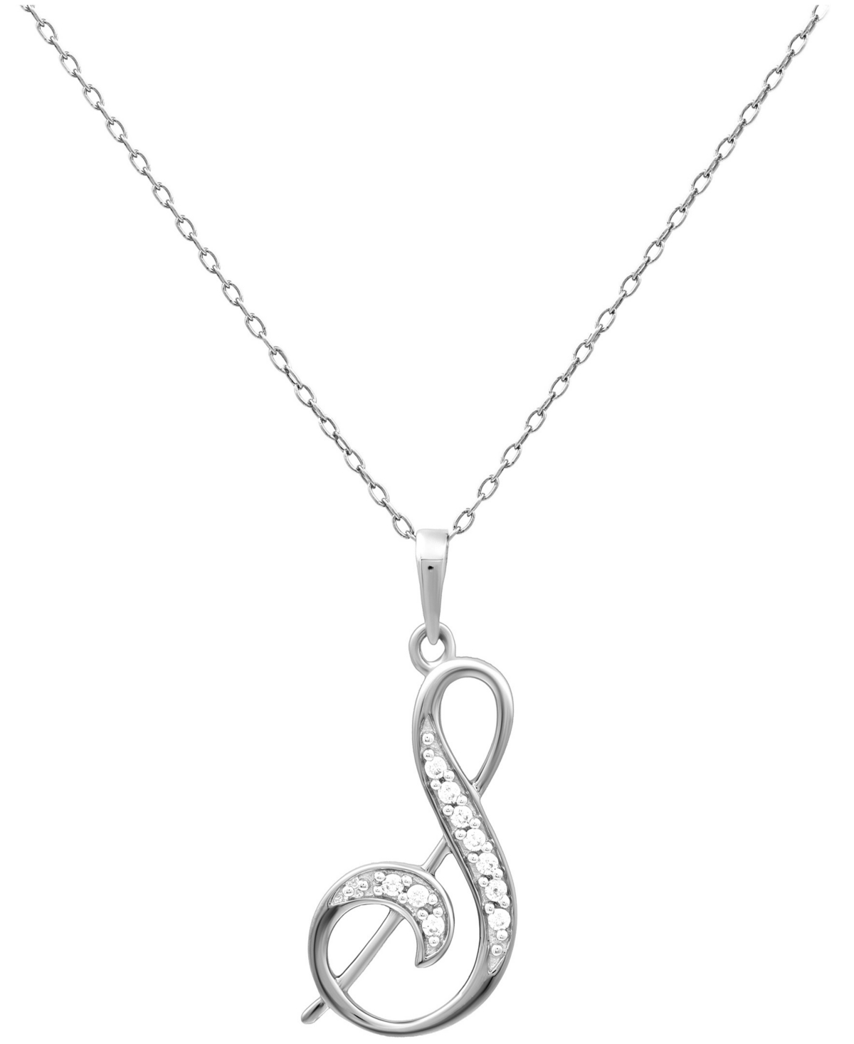 Click here for Diamond S Initial 18 Pendant Necklace (1/10 ct. t.... prices
