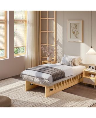 Click here for Homfan Mortise Tenon Platform Bed Frame Engineered... prices
