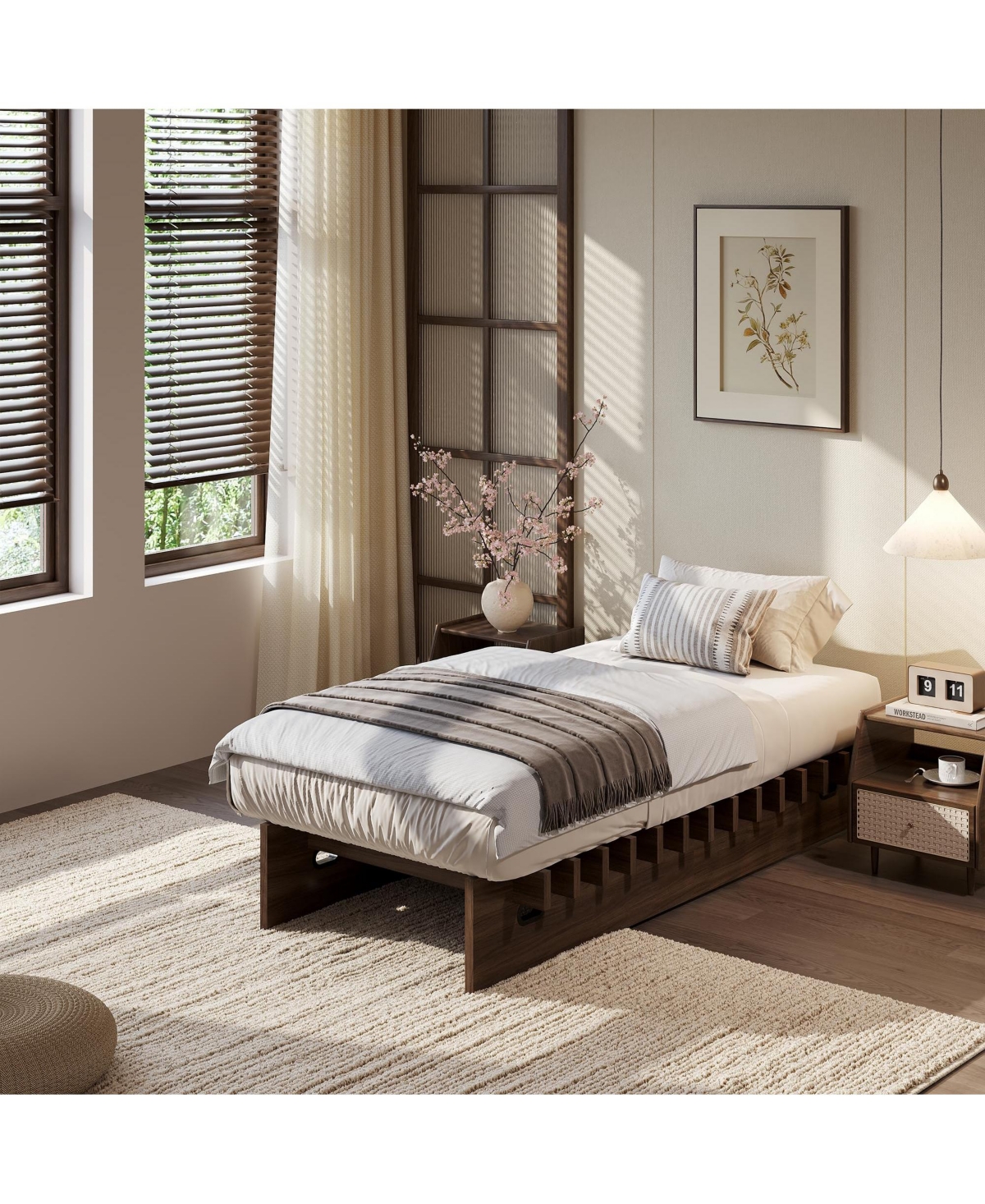 Click here for homfan Mortise and Tenon Platform Bed Frame  Engin... prices