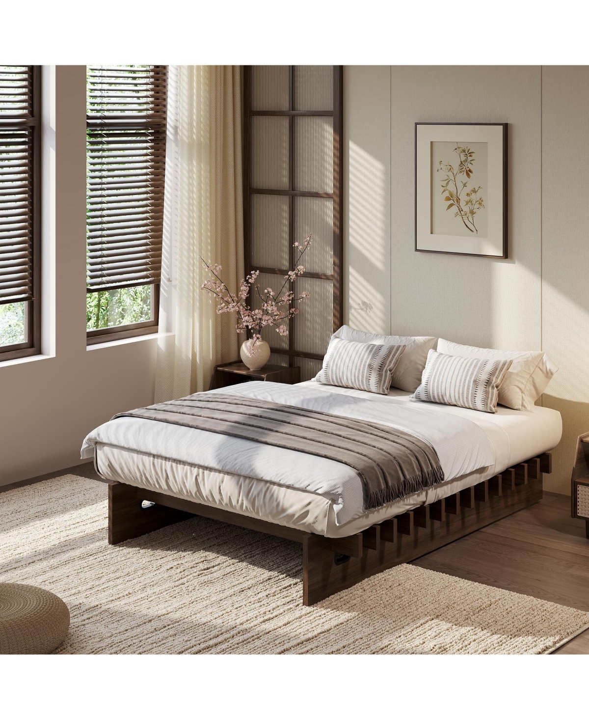 Click here for homfan Mortise and Tenon Platform Bed Frame  Engin... prices