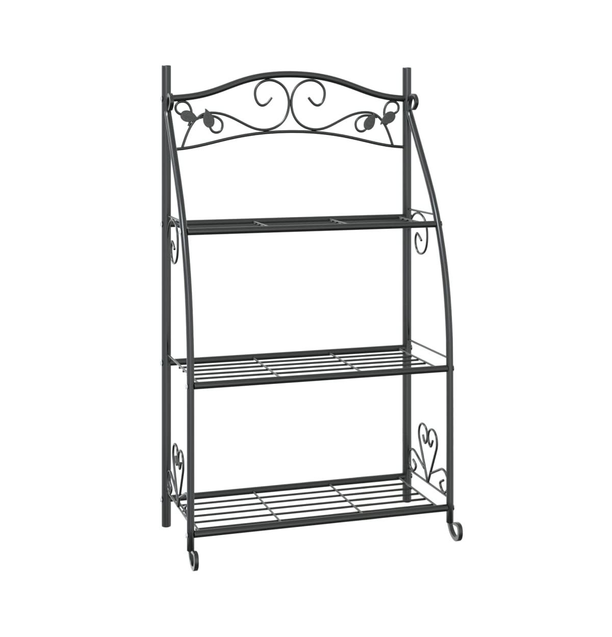 Click here for vidaXL Flower Rack 22x11.8x37.8 Steel - Black prices