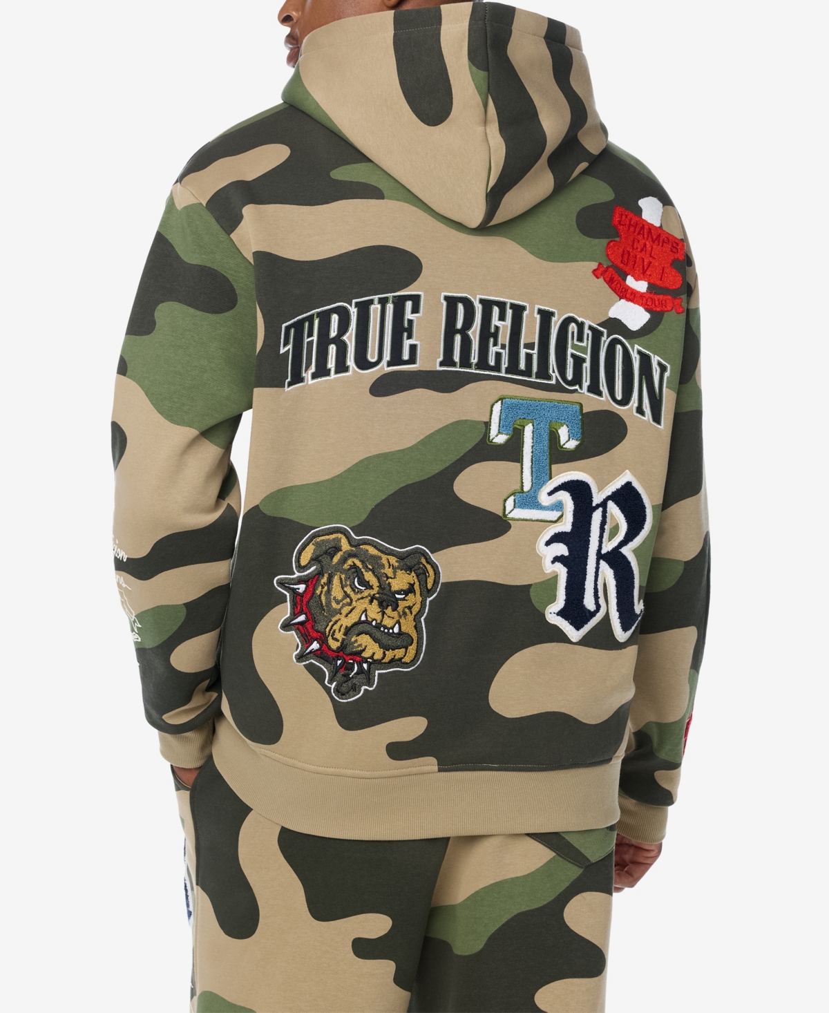Click here for True Religion Mens Logo Patch Hoodie - Mills Camo prices