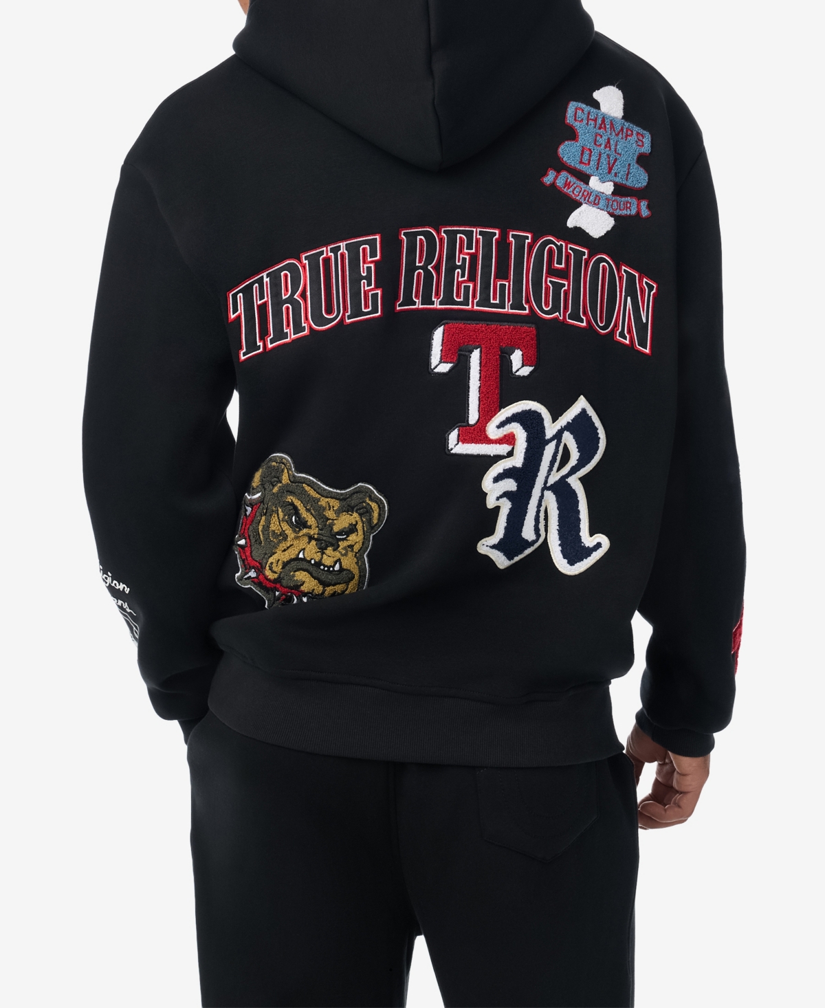 Click here for True Religion Mens Logo Patch Hoodie - Jet Black prices