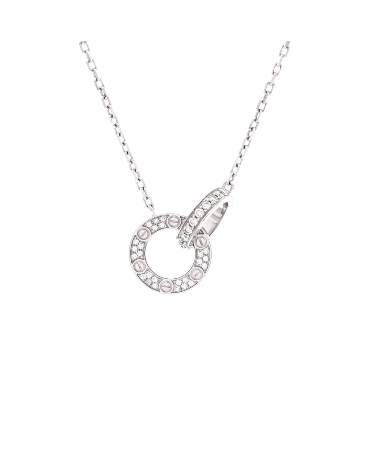 Click here for Pre-Owned Cartier Love Interlocking Pave Necklace... prices